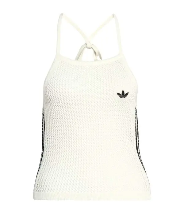 Adidas Knitted Crochet Halterneck Top - Off White