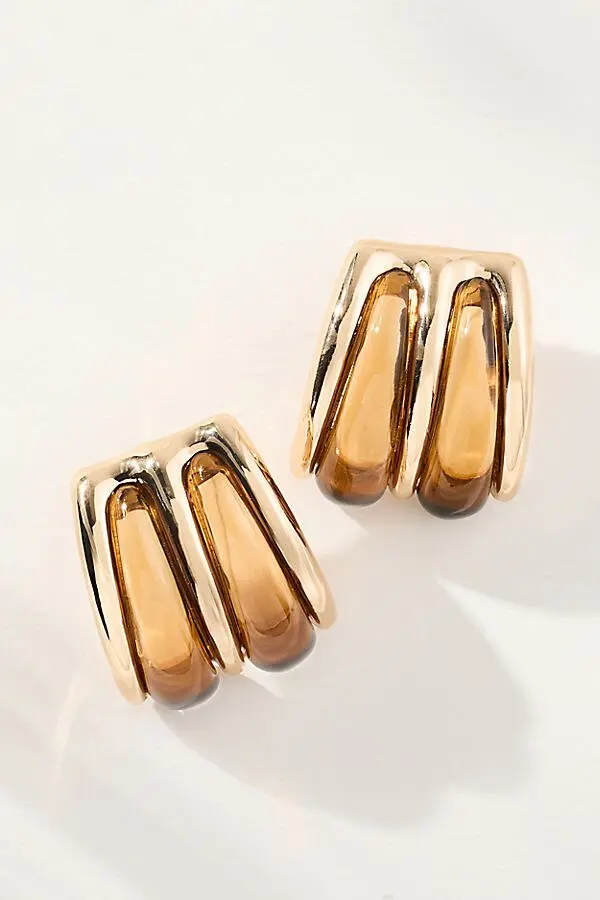 8 Other Reasons Gia Stud Earrings - Gold/brown