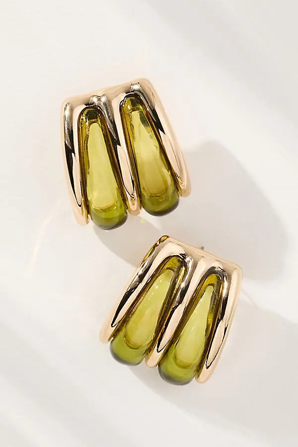 8 Other Reasons Gia Stud Earrings - Gold/green