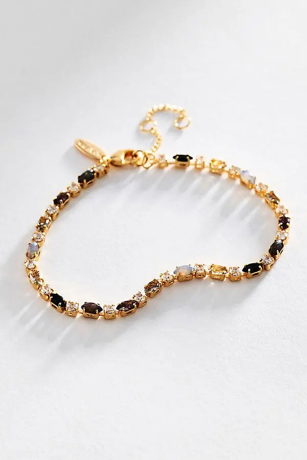 Anthropologie Crystal Tennis Bracelet - Black