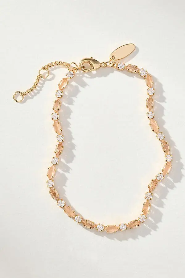 Anthropologie Crystal Tennis Bracelet - Neutral