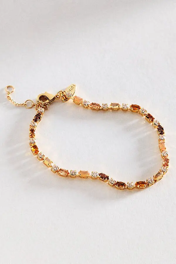 Anthropologie Crystal Tennis Bracelet - Yellow