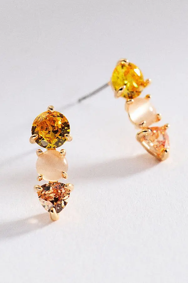 Anthropologie Tri-stone Earrings - Yellow