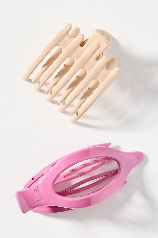 KAXI Set Of Hair Clips - Pink Pattern
