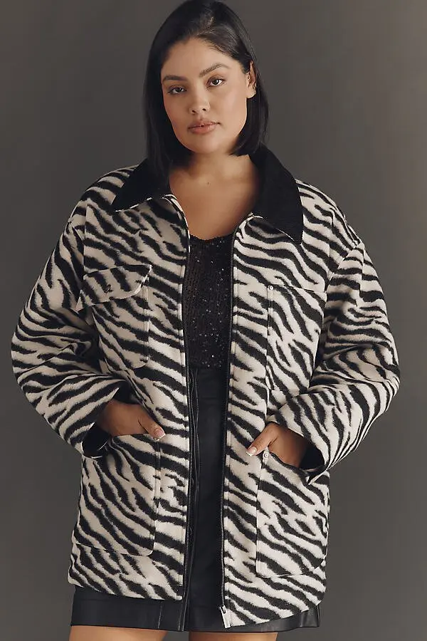 Sanctuary Printed Barn Jacket - Zebra