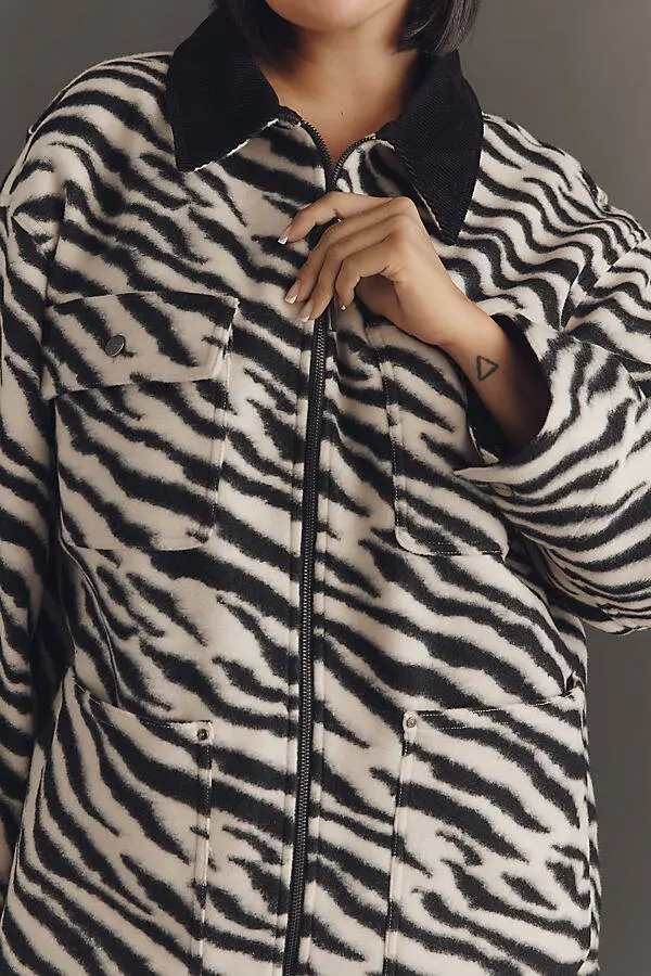 Sanctuary Printed Barn Jacket - Zebra