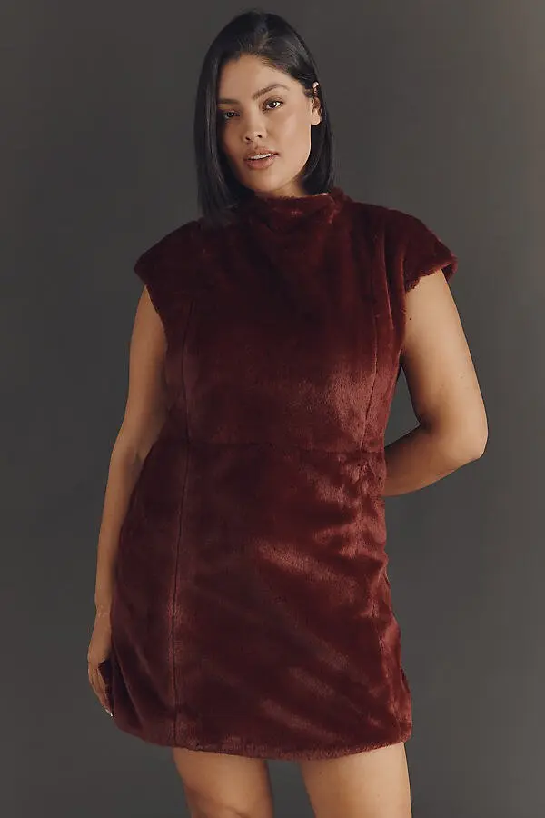HUTCH Dev Faux Fur Mini Dress