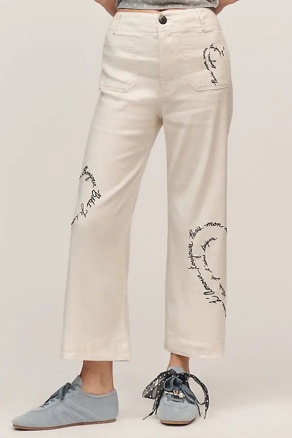 Maeve Colette Linen Blend Crop Pants