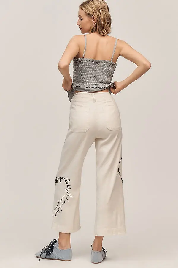 Maeve Colette Linen Blend Crop Pants