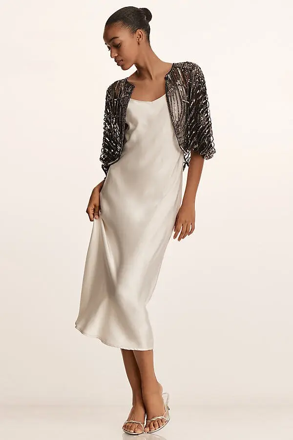 Anthropologie Beaded Cape Top