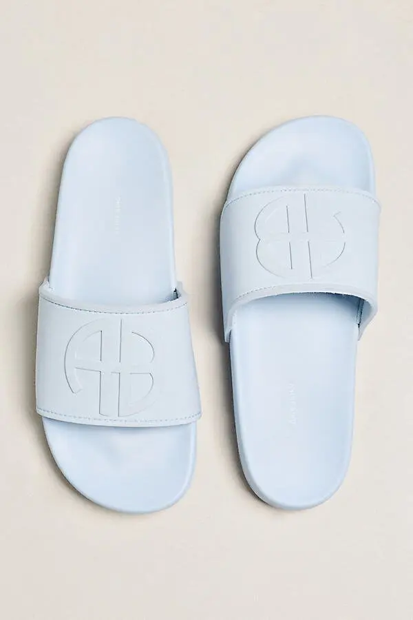 ANINE BING Isla Slide Sandals - Light Blue