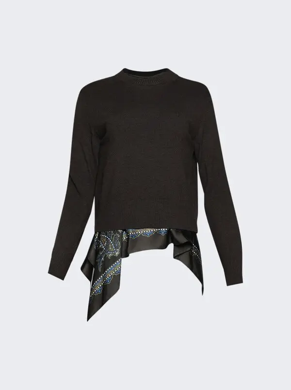 Sacai Paisley Print Wool Knit Pullover