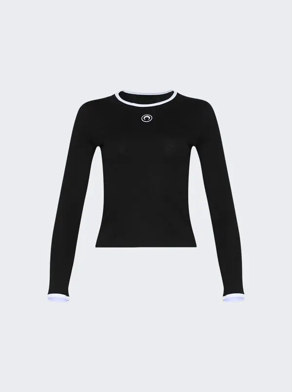 MARINE SERRE Moon Logo Jersey Long Sleeve Tee