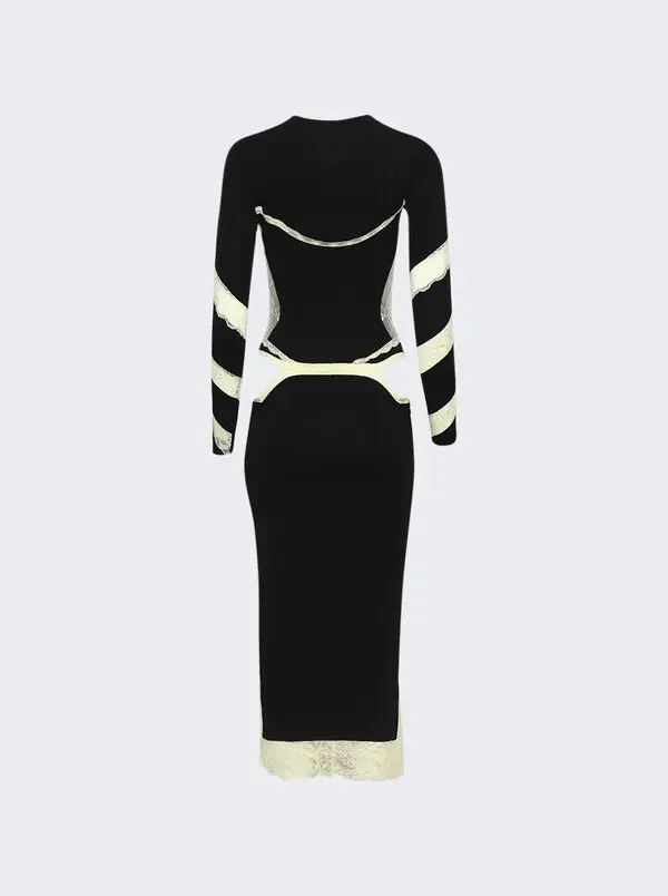 Jersey & Lace Long Dress