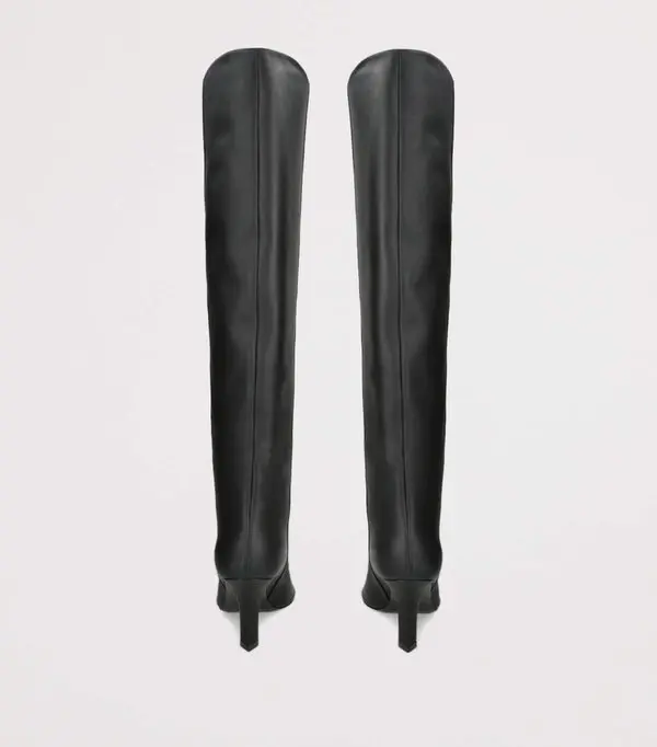 Amina Muaddi Leather Christine Knee-high Boots 80