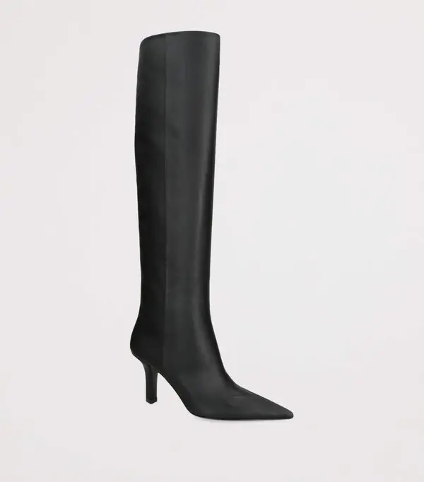 Amina Muaddi Leather Christine Knee-high Boots 80