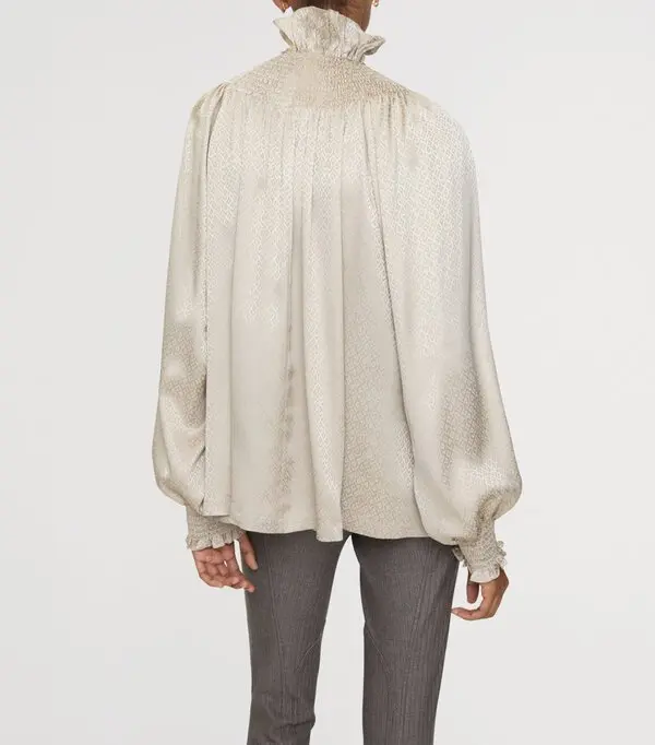 Burberry Silk Geometric Jacquard Blouse