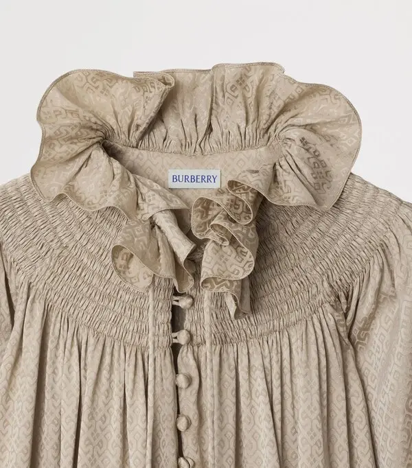 Burberry Silk Geometric Jacquard Blouse