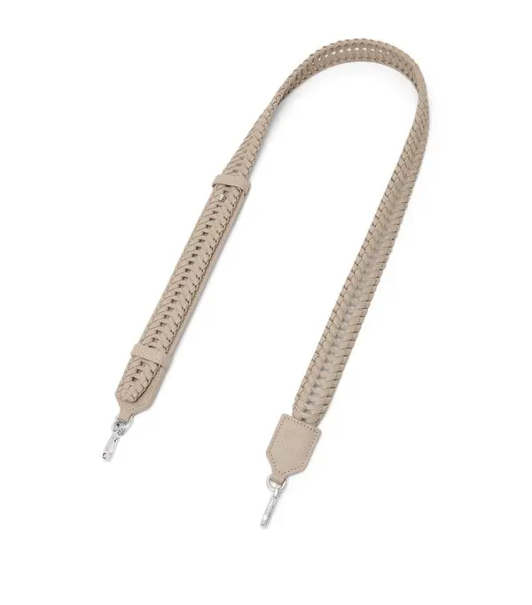 Loewe Leather Woven Bag Strap - Green