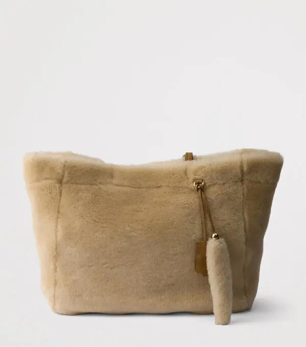 Prada Shearling Leather Tote Bag