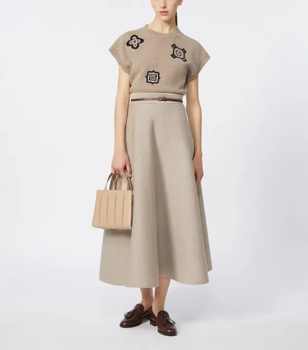 Max Mara Jersey Tech Midi Skirt