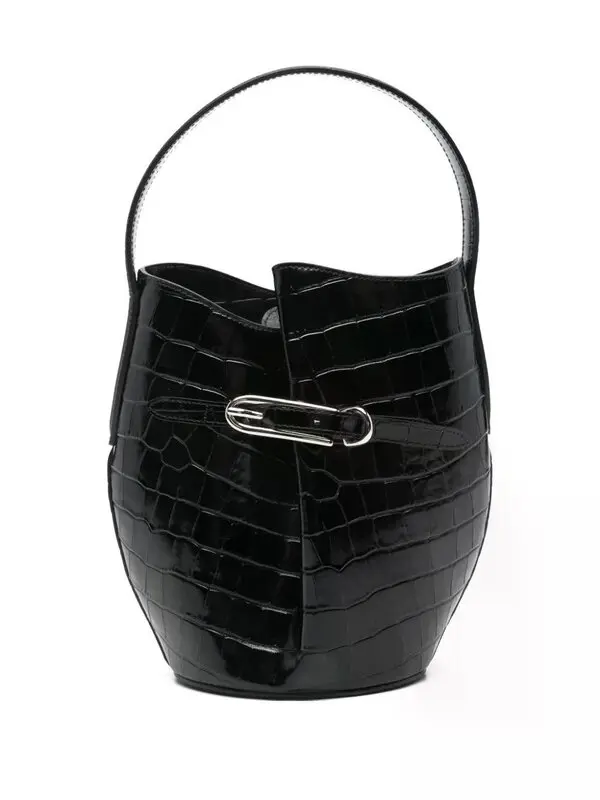 LIFFNER Croc-embossed Bucket Bag With Belt Detail