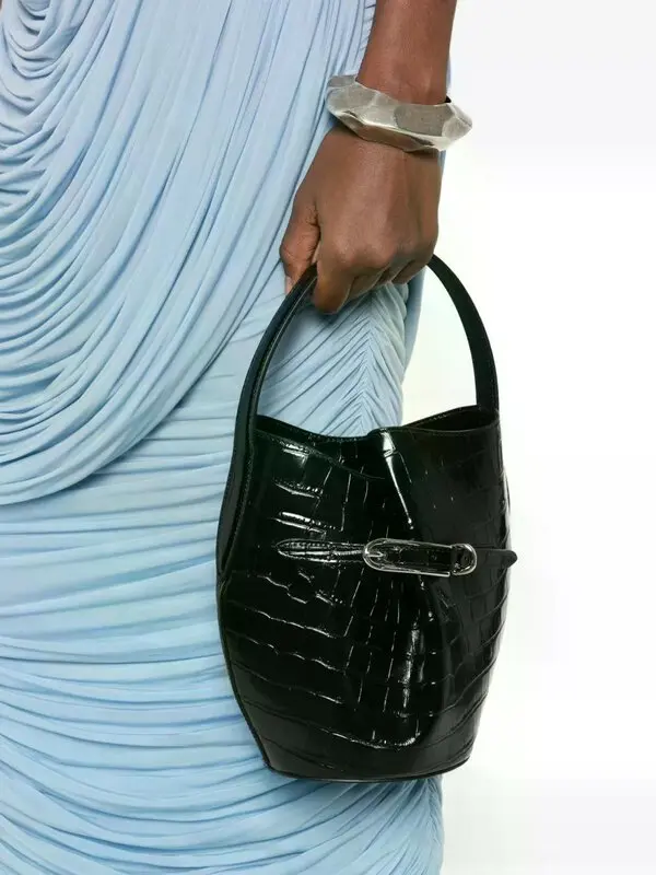 LIFFNER Croc-embossed Bucket Bag With Belt Detail