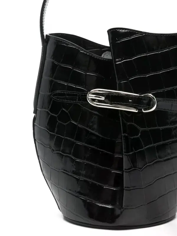 LIFFNER Croc-embossed Bucket Bag With Belt Detail