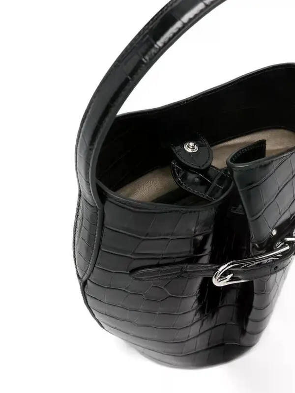 LIFFNER Croc-embossed Bucket Bag With Belt Detail