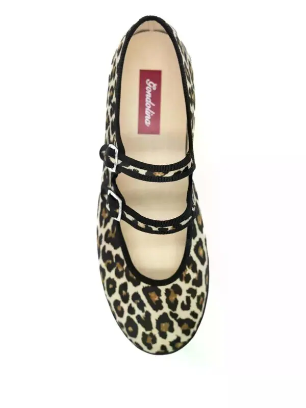 GONDOLINA Leopard-pattern Mary Jane Ballet Flats