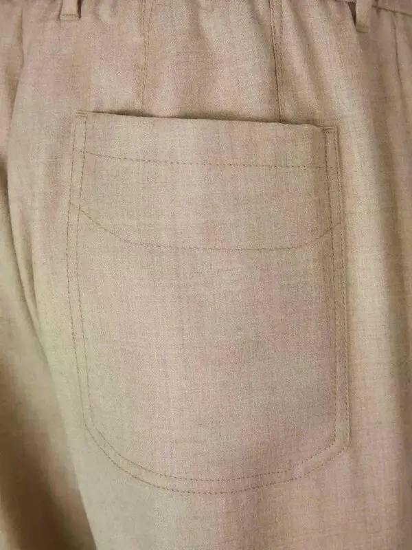 Brioni Wool Trousers With Elastic Waistband