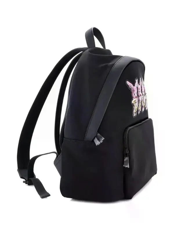 Dior Front Pocket Zip Embroidered Nylon Medium Backpack