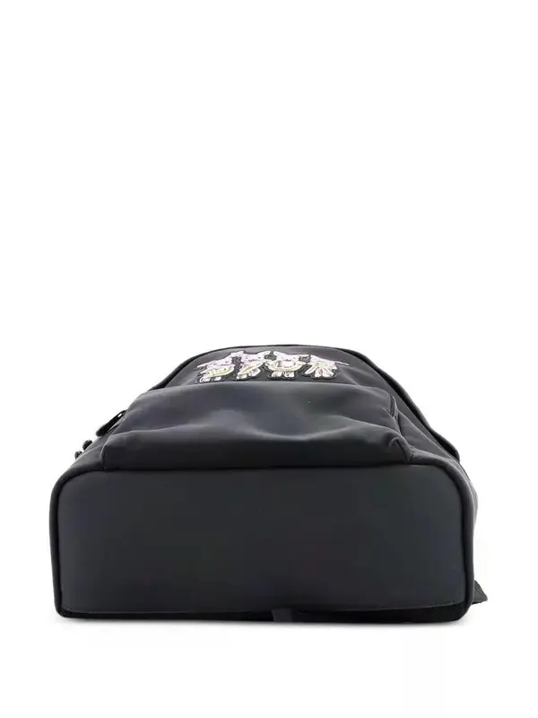 Dior Front Pocket Zip Embroidered Nylon Medium Backpack