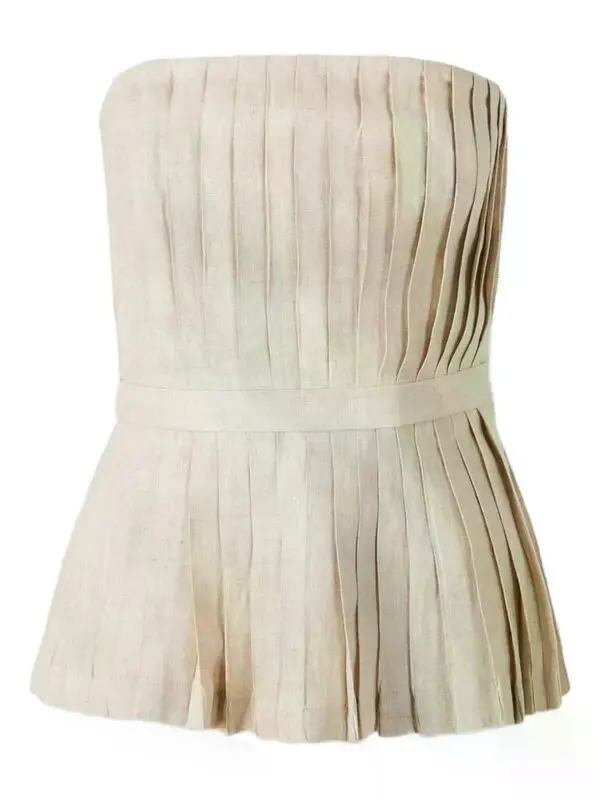 ANDRES OTALORA Pleated Strapless Top - Neutrals