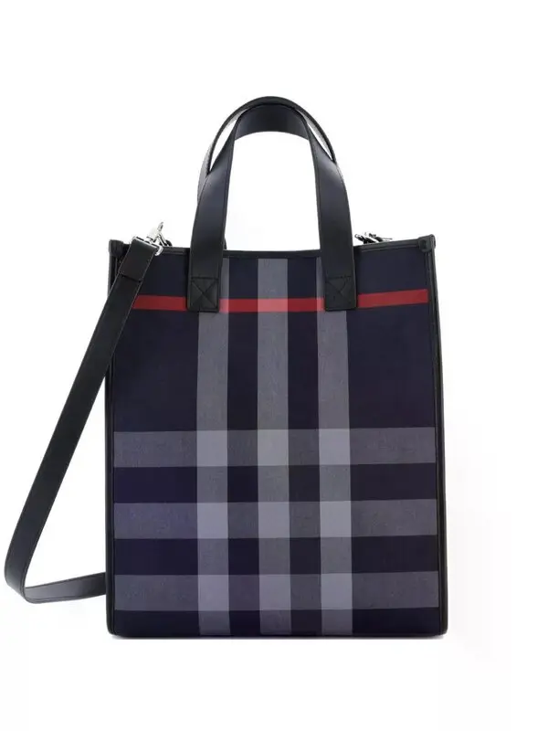 Burberry Book Check E-canvas Medium Tote Bag