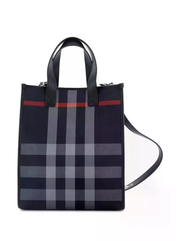 Burberry Book Check E-canvas Medium Tote Bag