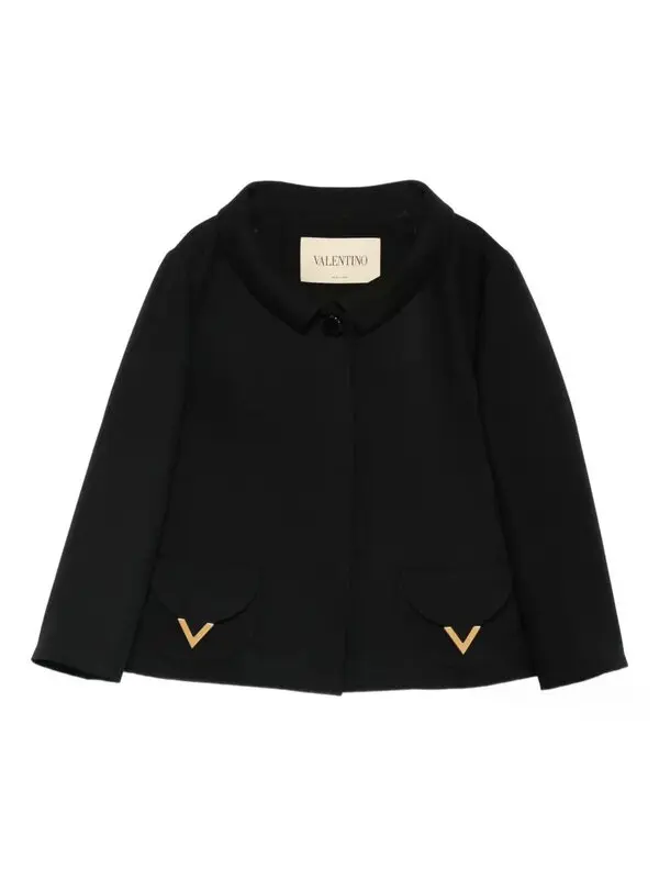 Valentino Garavani Collared Jacket With Flap Pockets - Black