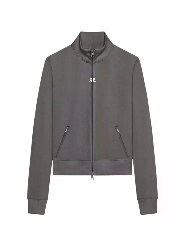 COURREGES Zip Logo Sweatshirt - Grey