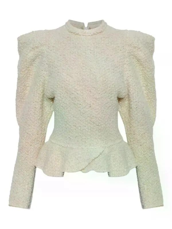 Isabel Marant Giamili Ruffled-hem Top - Neutrals