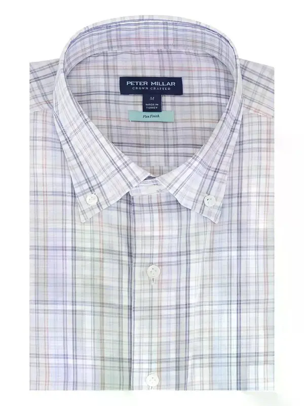 Peter Millar Button-up Checked Shirt - Grey