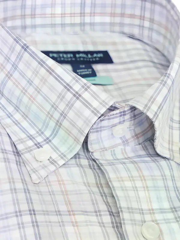 Peter Millar Button-up Checked Shirt - Grey