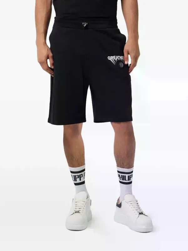 Philipp Plein Logo Fleece Shorts