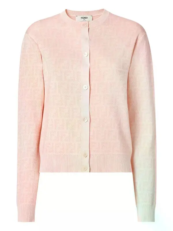 Fendi Patterned Buttoned Cardigan - Pink