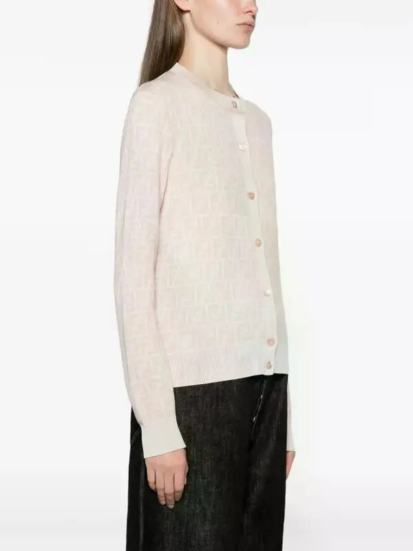 Fendi Patterned Buttoned Cardigan - Pink
