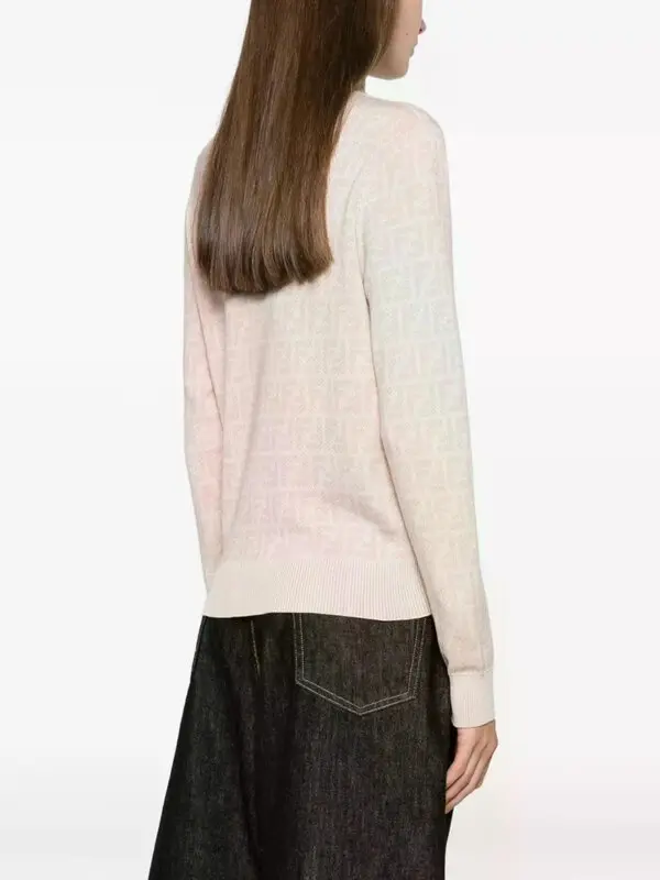 Fendi Patterned Buttoned Cardigan - Pink