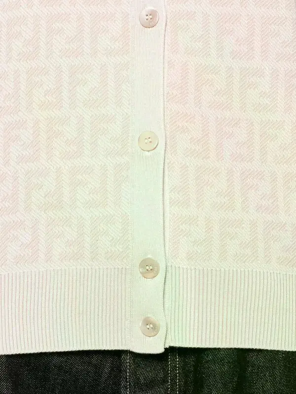 Fendi Patterned Buttoned Cardigan - Pink
