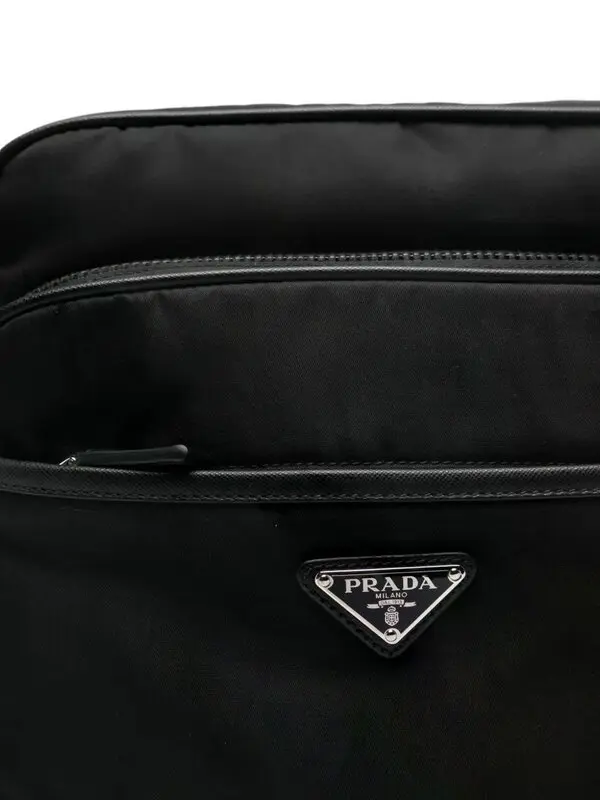 Prada Triangle-logo Messenger Bag - Black