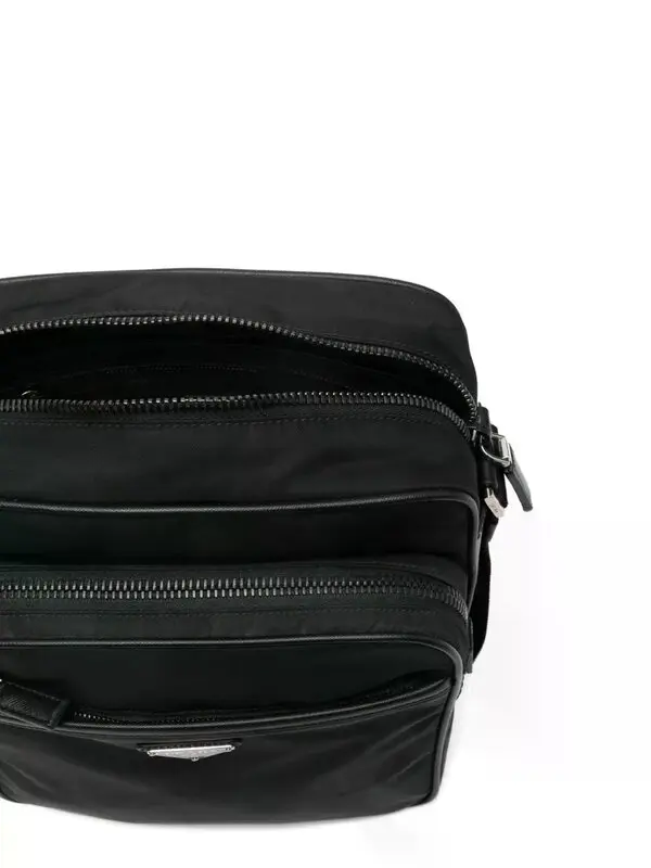 Prada Triangle-logo Messenger Bag - Black