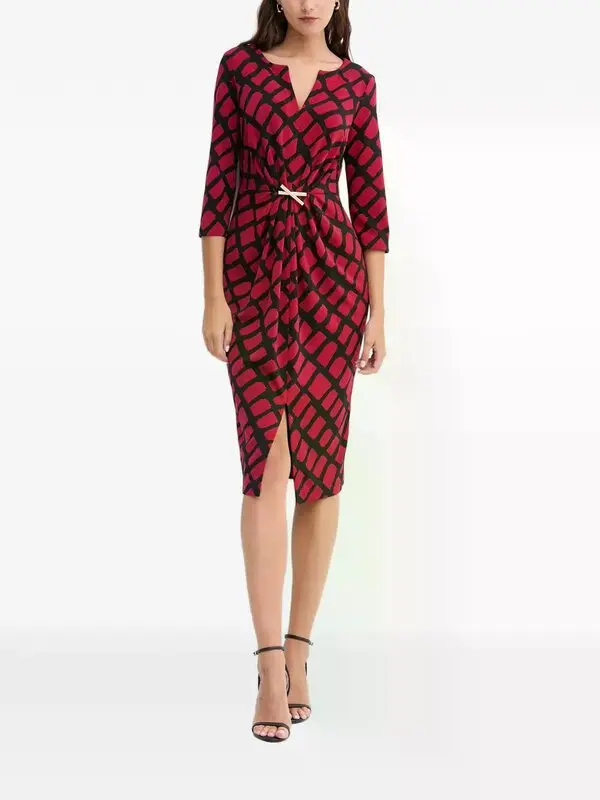 Joseph Ribkoff Printed Knotted Midi Dress
