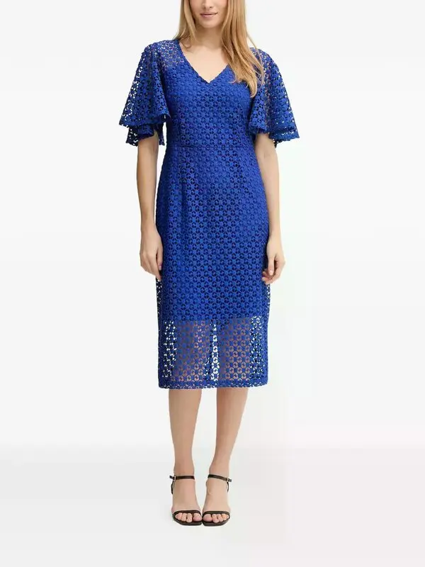 Joseph Ribkoff Lace V-neck Midi Dress